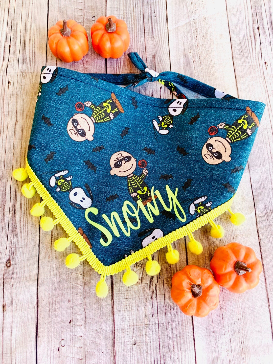 SNOOPY Dog Bandana, Halloween Dog Bandana, Pumpkin Dog Bandana, Fall ...