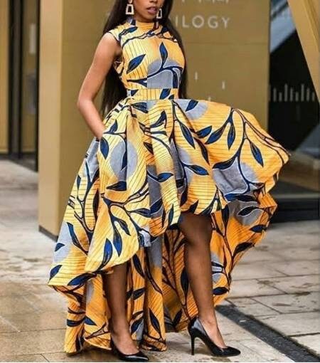 High low african print women peplum dress dashiki maxi | Etsy