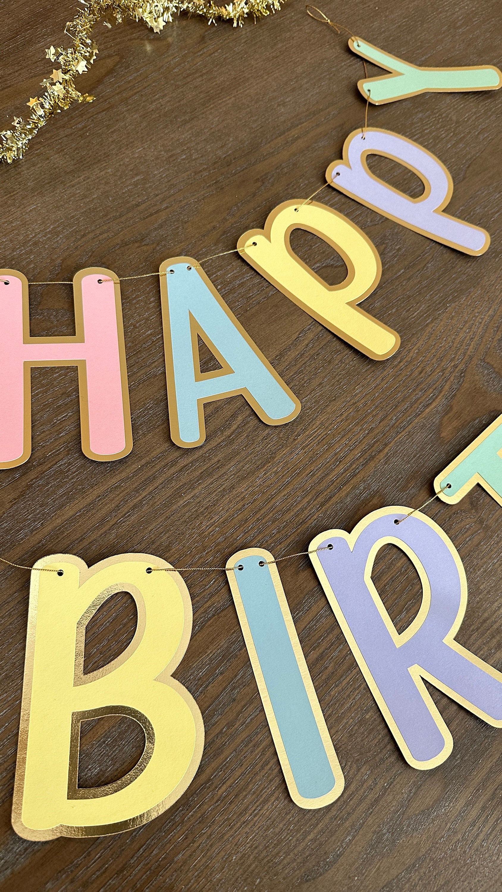 Pastel Birthday Banner - Etsy