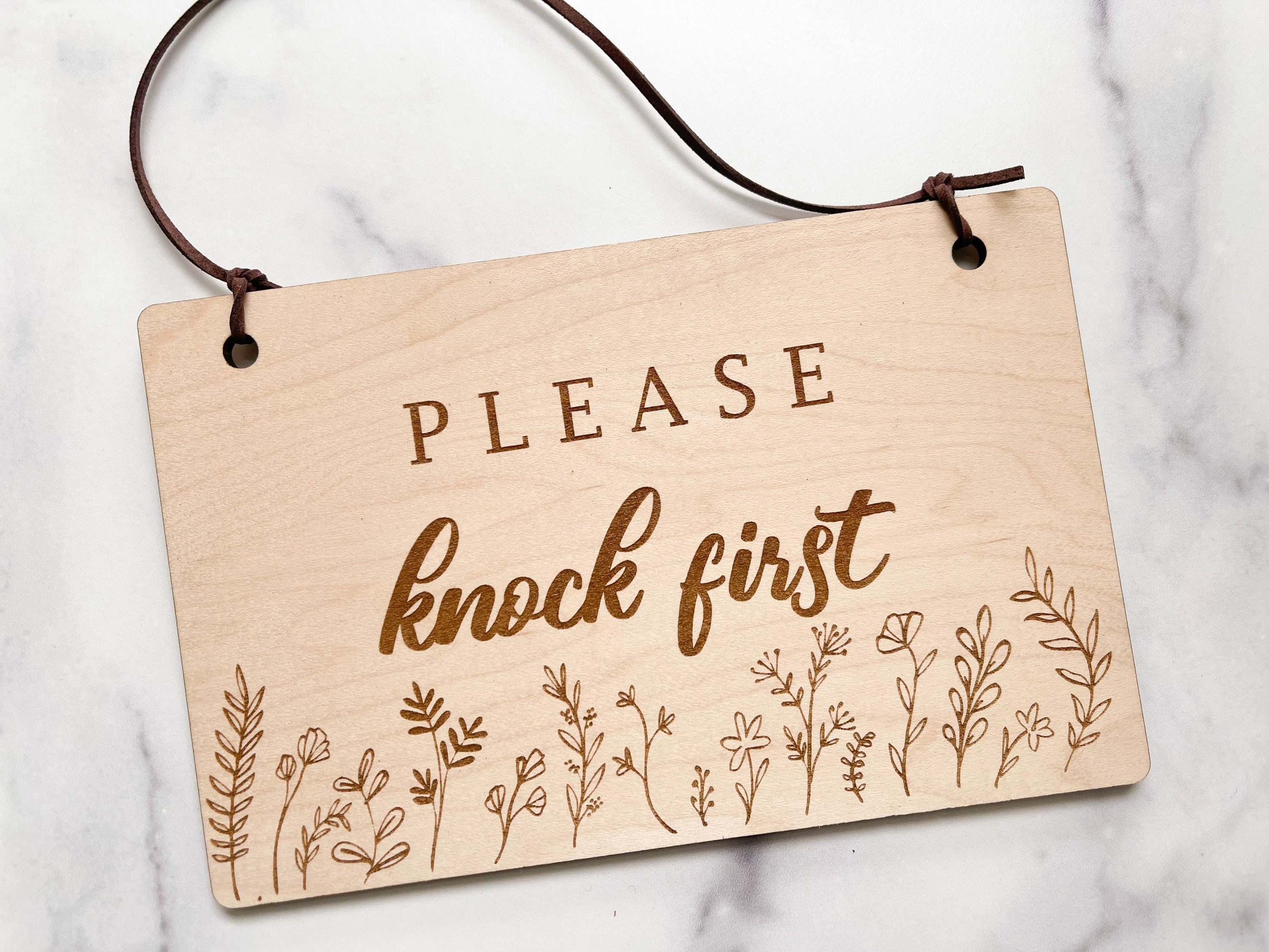 Please Knock First Door Sign Do Not Disturb Door Hanger Sign - Etsy