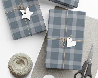 Muted Blue Solid Plain Christmas Wrapping Paper Neutral Slate Blue Eco Friendly Simple Holiday Gift Wrap Paper Roll Rustic Farmhouse Etsy