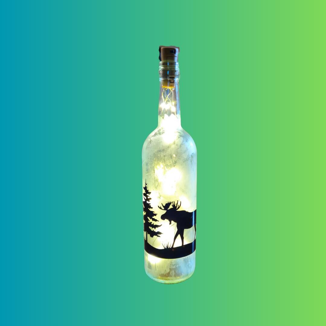 Moose Lighted Wine Bottles - Etsy