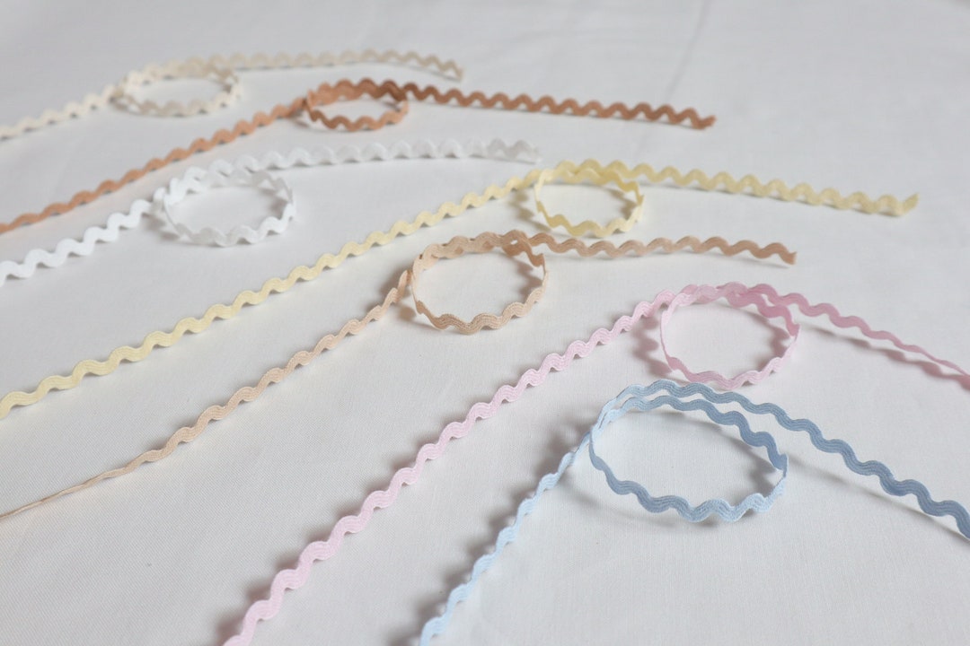 Croquet Organic Cotton 5mm and 8mm, Zig Zag Ribbon, Serpentine, Sewing ...