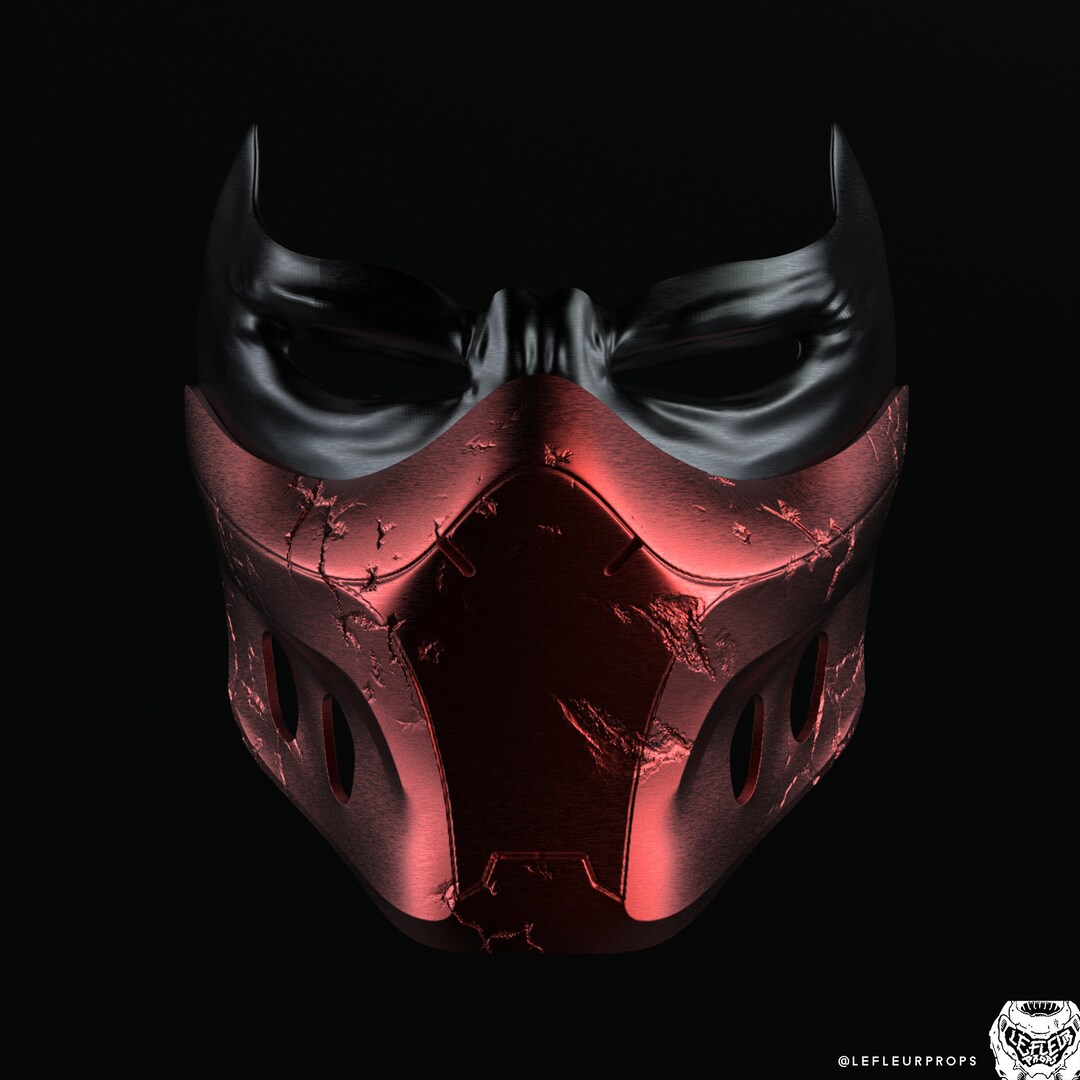Red Hood: Outlaw Damaged Mask/ 3D Model - Etsy
