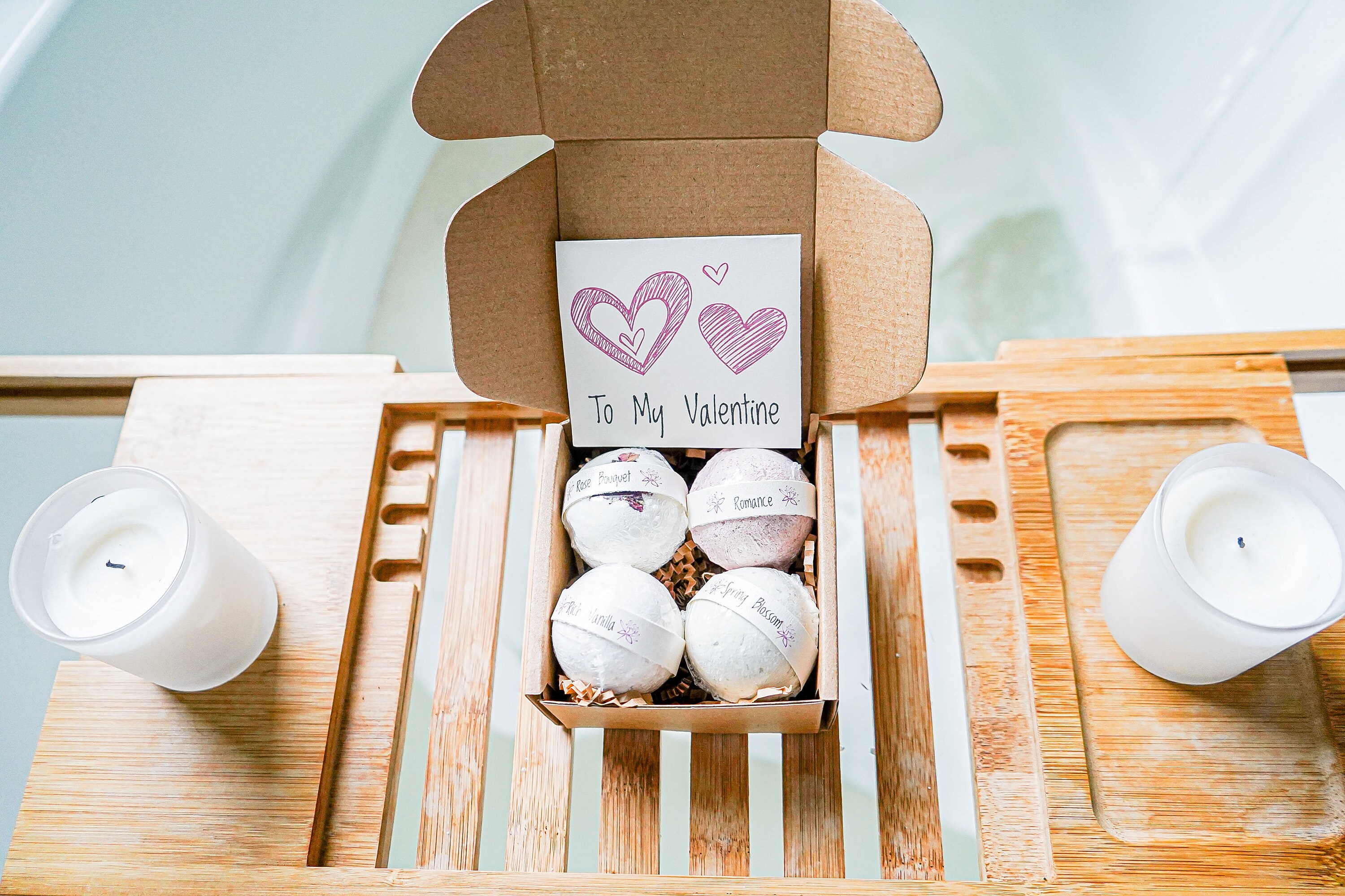 Organic Bath Bomb Gift Box Self Care Valentine's Gift | Etsy