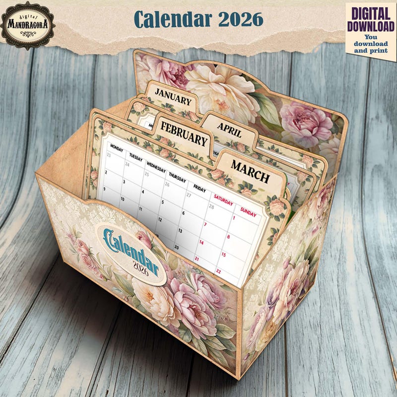Chic 2026 Desk Calendar - Etsy