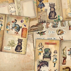 Alice in Wonderland Journal Kit, Printable Journal Supplies, Alice ...