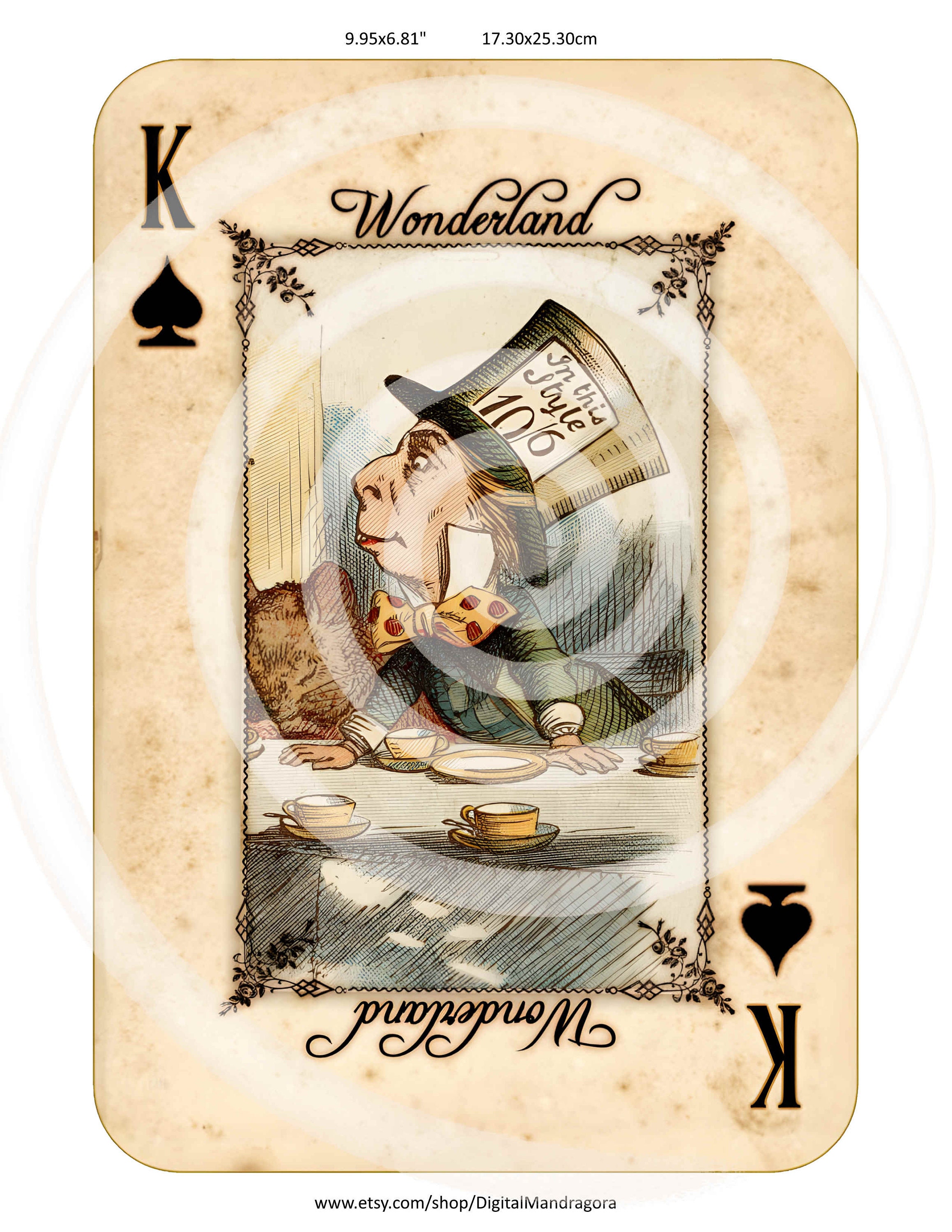 Alice in Wonderland Large Playing Cards Set of 4 Print for - Etsy Canada