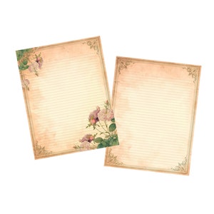 Lined Writing Papers, US Letter Size Shabby Vintage Stationery, Junk ...