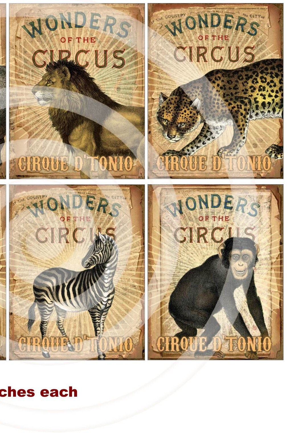 Vintage Circus Prints for Framing Circus Prints With Animals - Etsy
