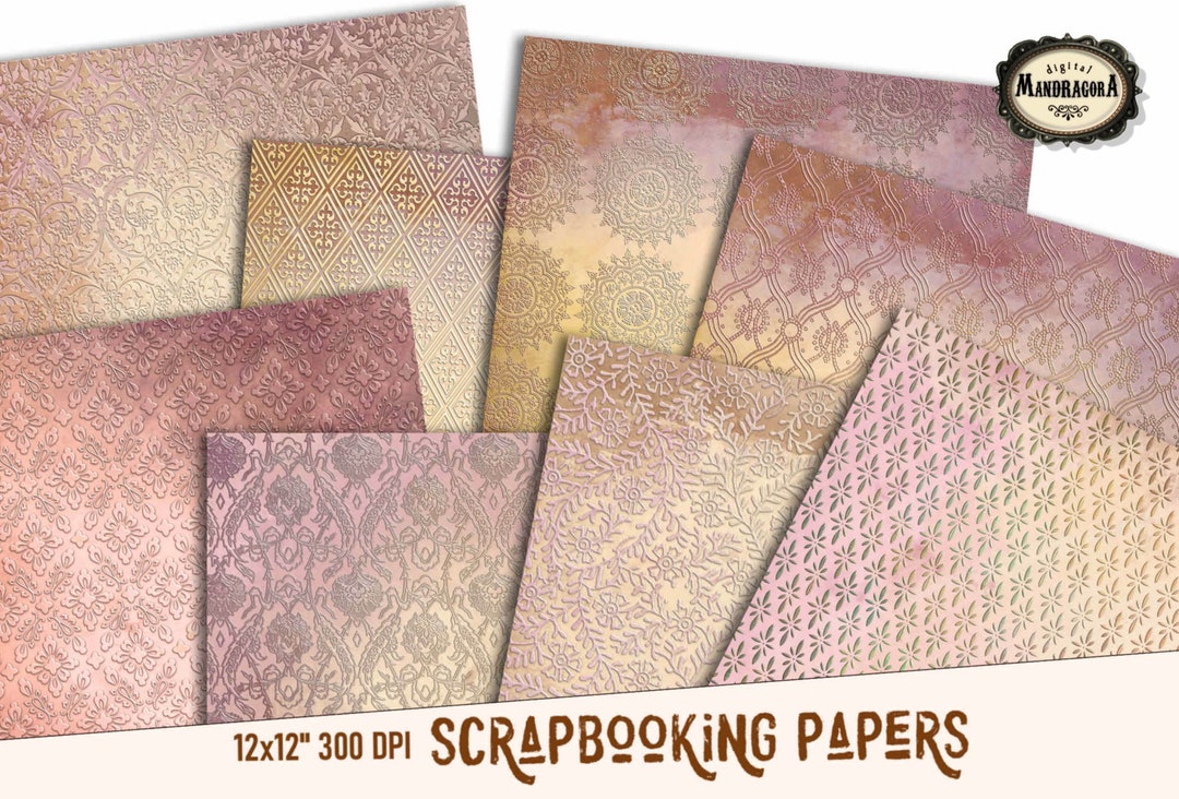 Geometric Metallic 3D Embossed Effect Decorative Papers, Golden Color ...
