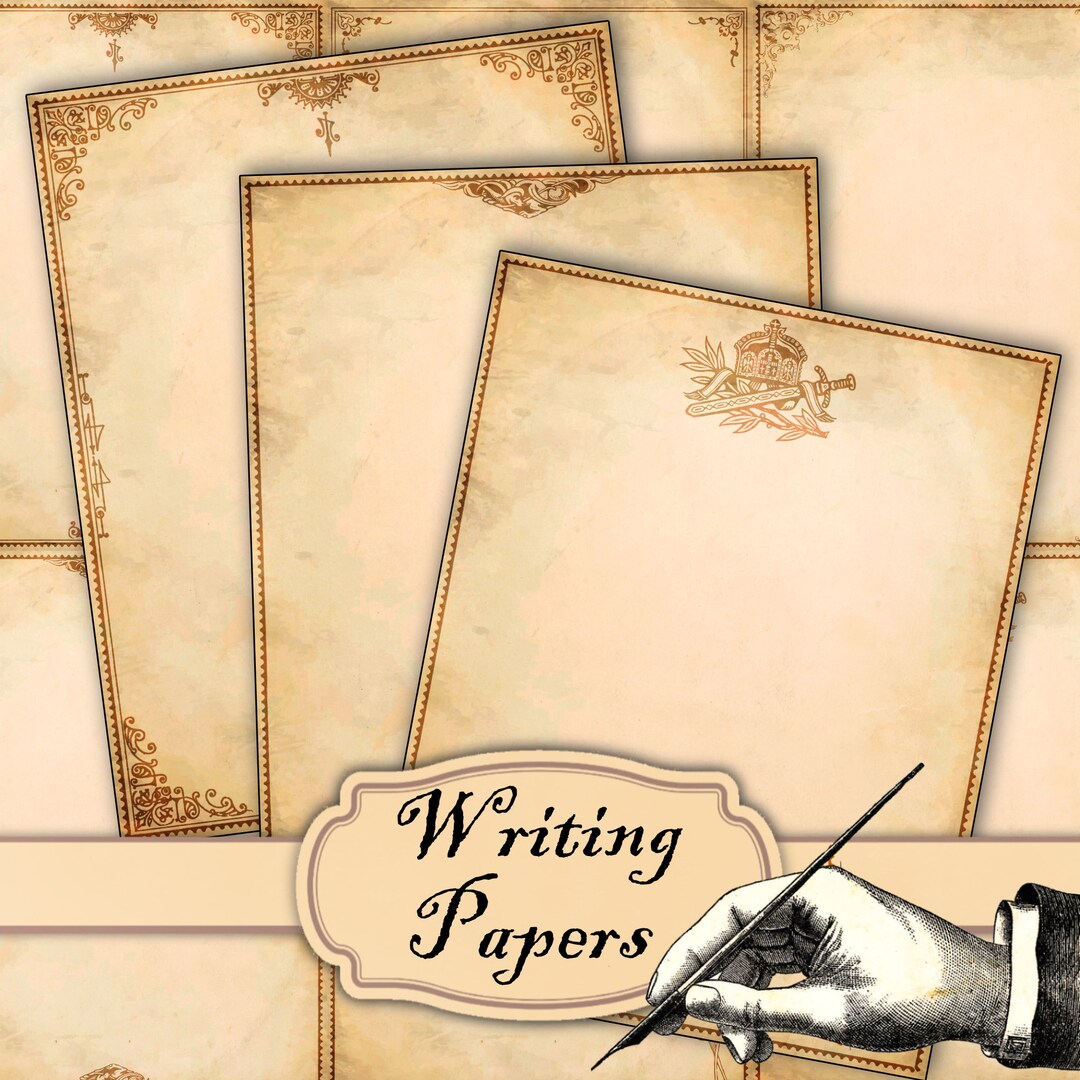 Printable Stationery, Writing Paper Pack With Ornate Borders Frames for ...