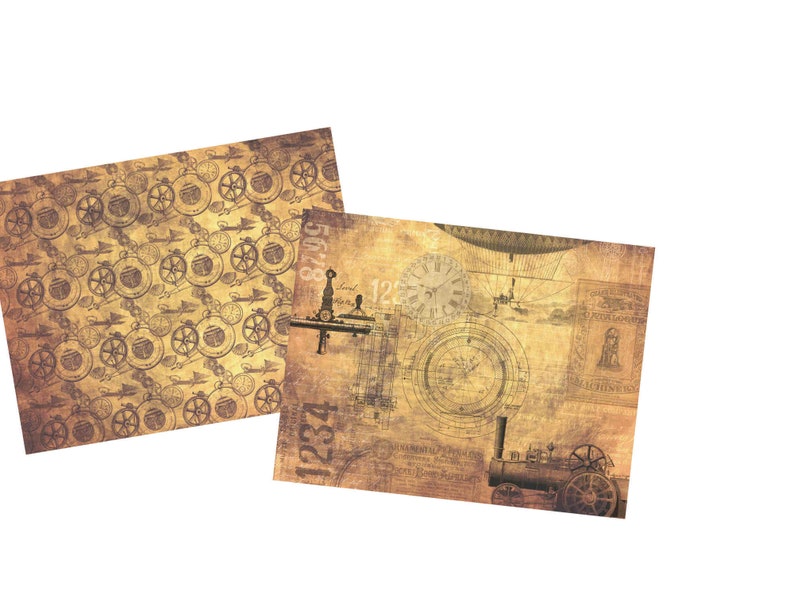 Grunge Victorian Steampunk Printable Digital Ephemera Collage Paper ...