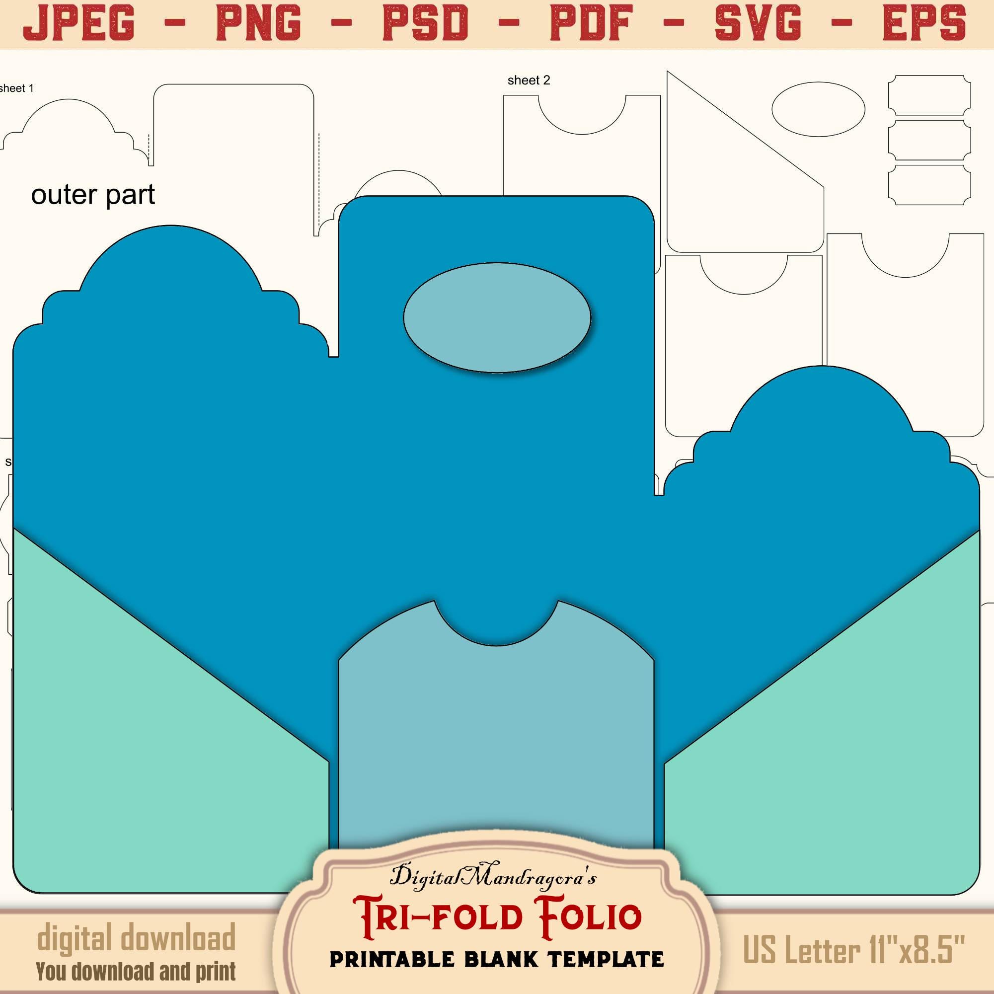 Blank Folio Template: Printable Junk Journal Pockets & Ephemera ...