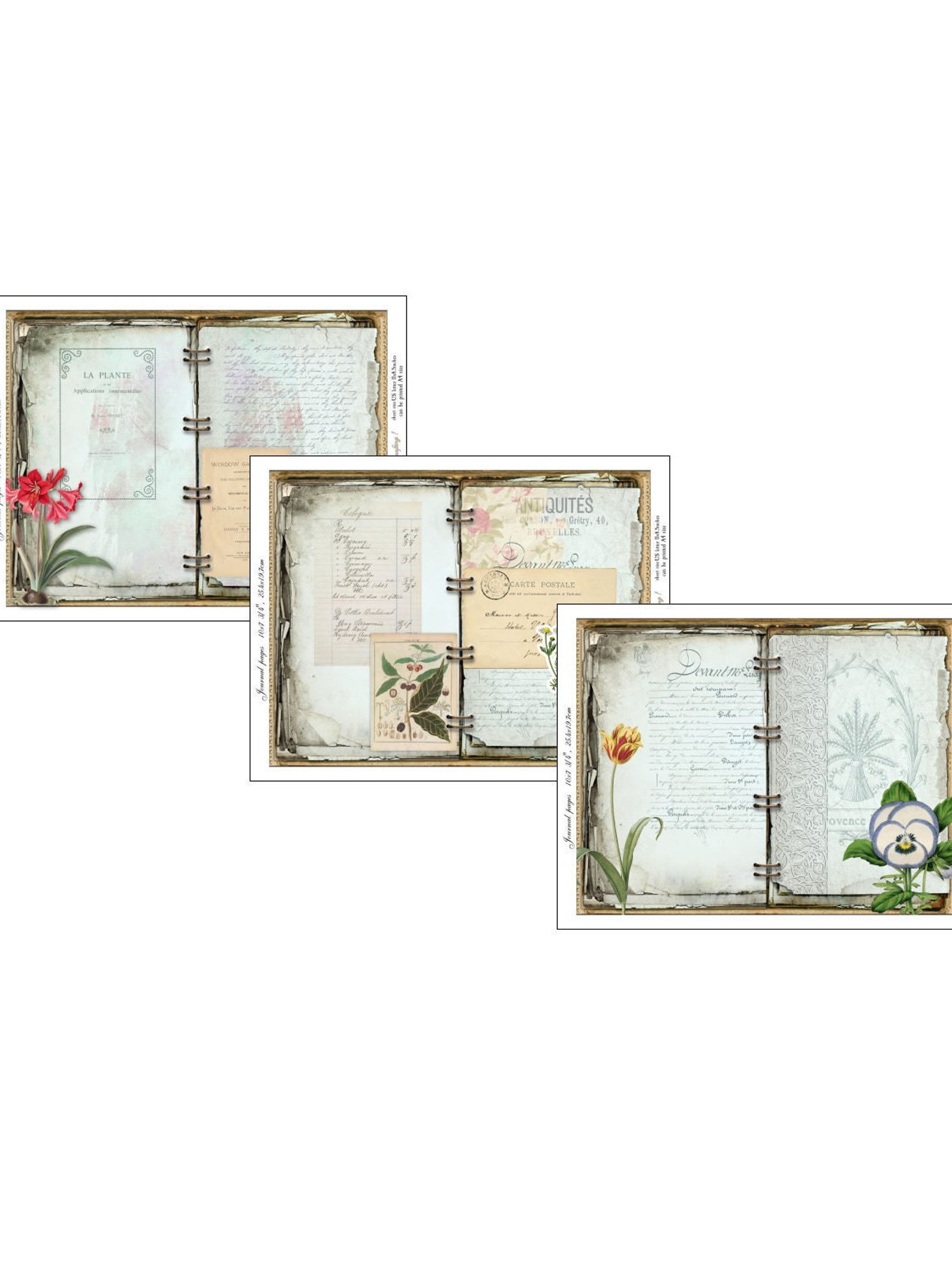 Blooming Flowers Junk Journal Kit Floral Journal Pages - Etsy