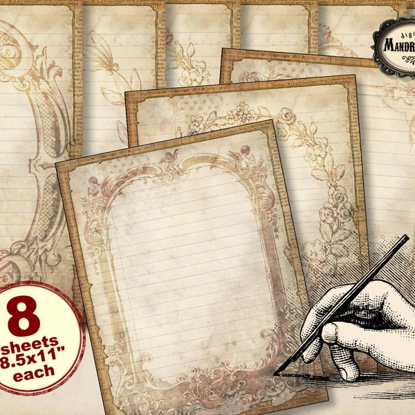 Vintage Rose Paper - Etsy