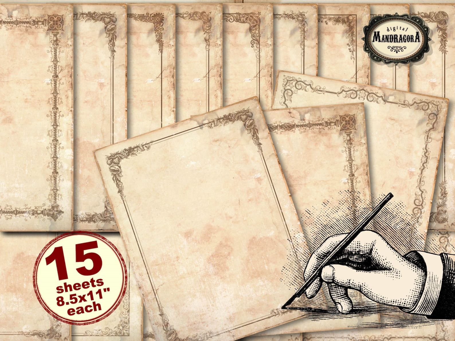 Printable Stationery Stained Letters Paper Craft Letter - Etsy