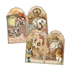 Alice in Wonderland Folio Kit, Whimsical Loaded Folder, Easy DIY Junk ...