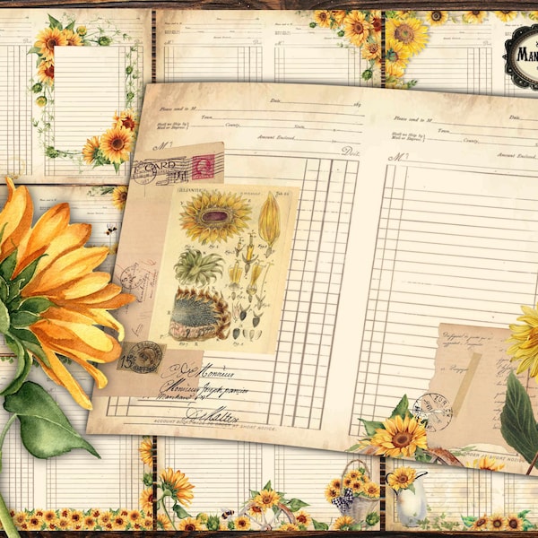 Printable Sunflower Paper - Etsy