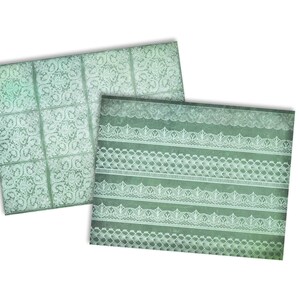 Grunge Green Lace Paper Pack, Vintage Green Lace Papers, Paper Lace ...