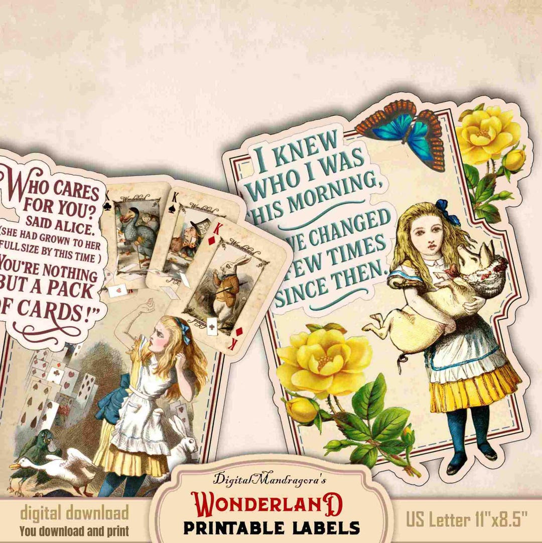 Alice in Wonderland Ephemera: Vintage Labels, Mad Hatter Tea Party ...