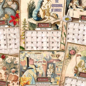 Alice in Wonderland Perpetual Birthday Calendar for Children ...
