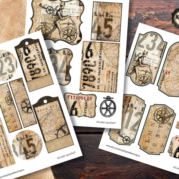 Steampunk Labels - Etsy