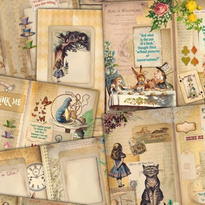 Alice in Wonderland Journal Kit, Printable Journal Supplies, Alice ...