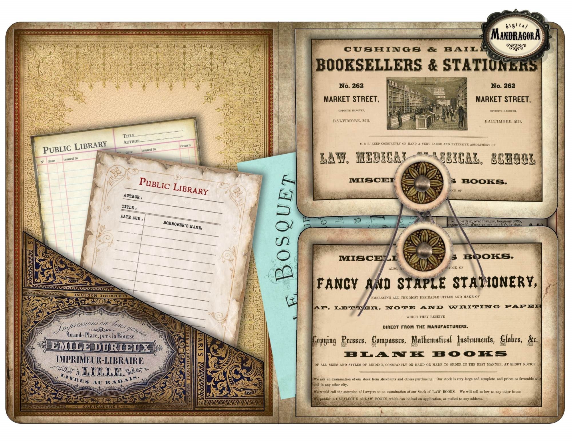 Library Journal Library Folio Kit Loaded Folder Craft Kit - Etsy