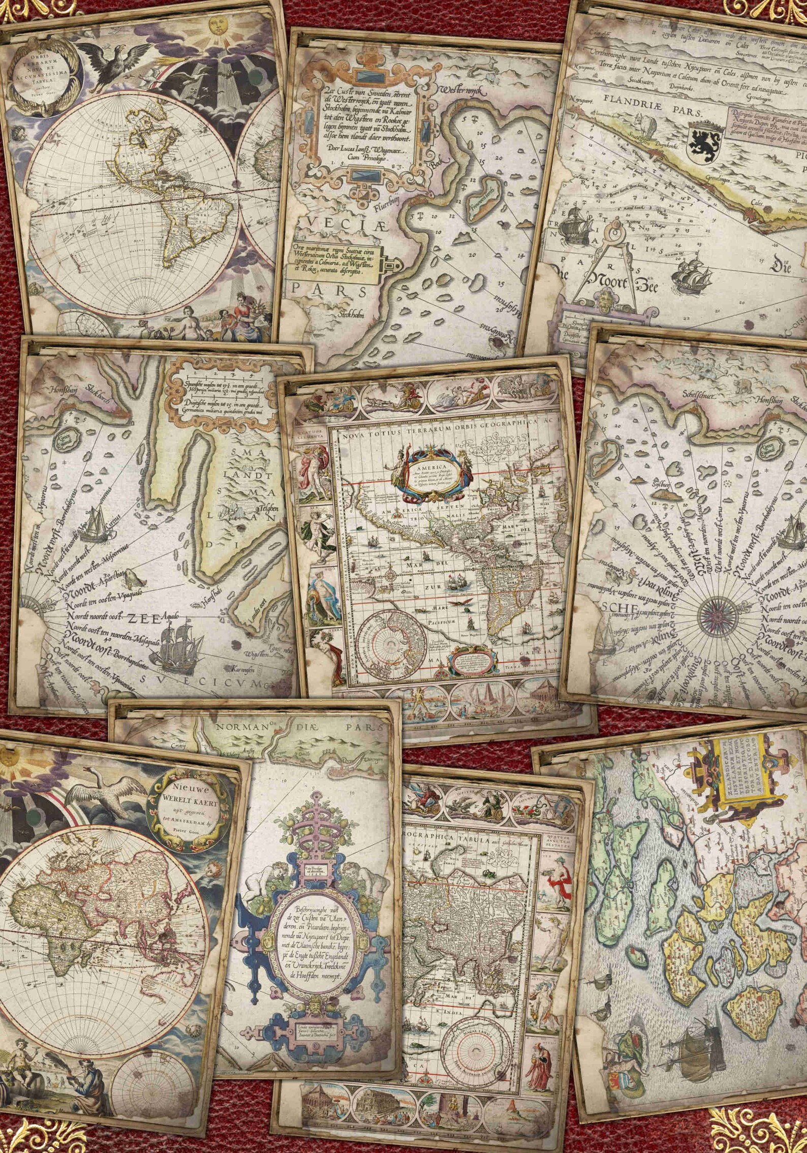 Old Maps Antique Maps Scrapbooking Decorative Papers - Etsy