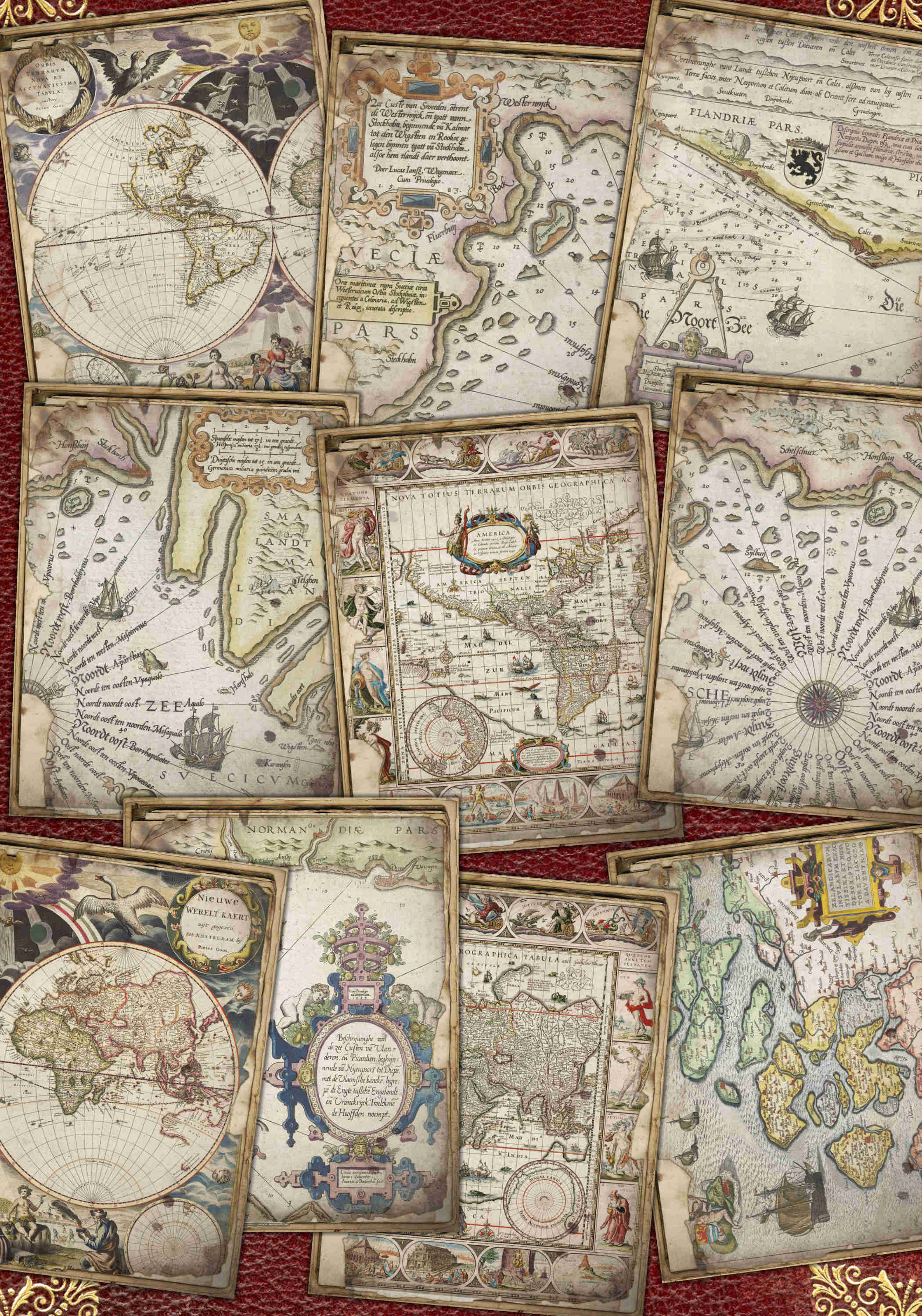 Old Maps Antique Maps Scrapbooking Decorative Papers - Etsy