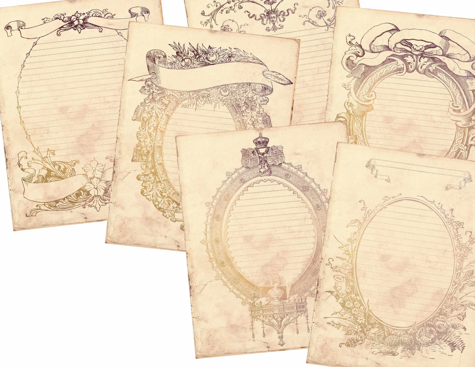 Grunge Digital Lined Writing Paper Pack Junk Journal Pages - Etsy