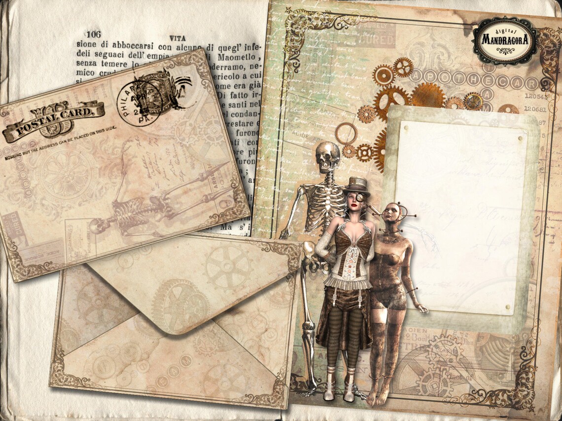 Steampunk Writing Paper With Envelope Steampunk - Etsy