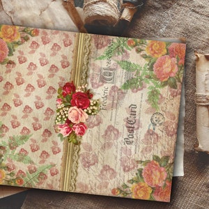 Floral Paper Pack, Printed Fabric Effect and Vintage Lace, Butterflies ...