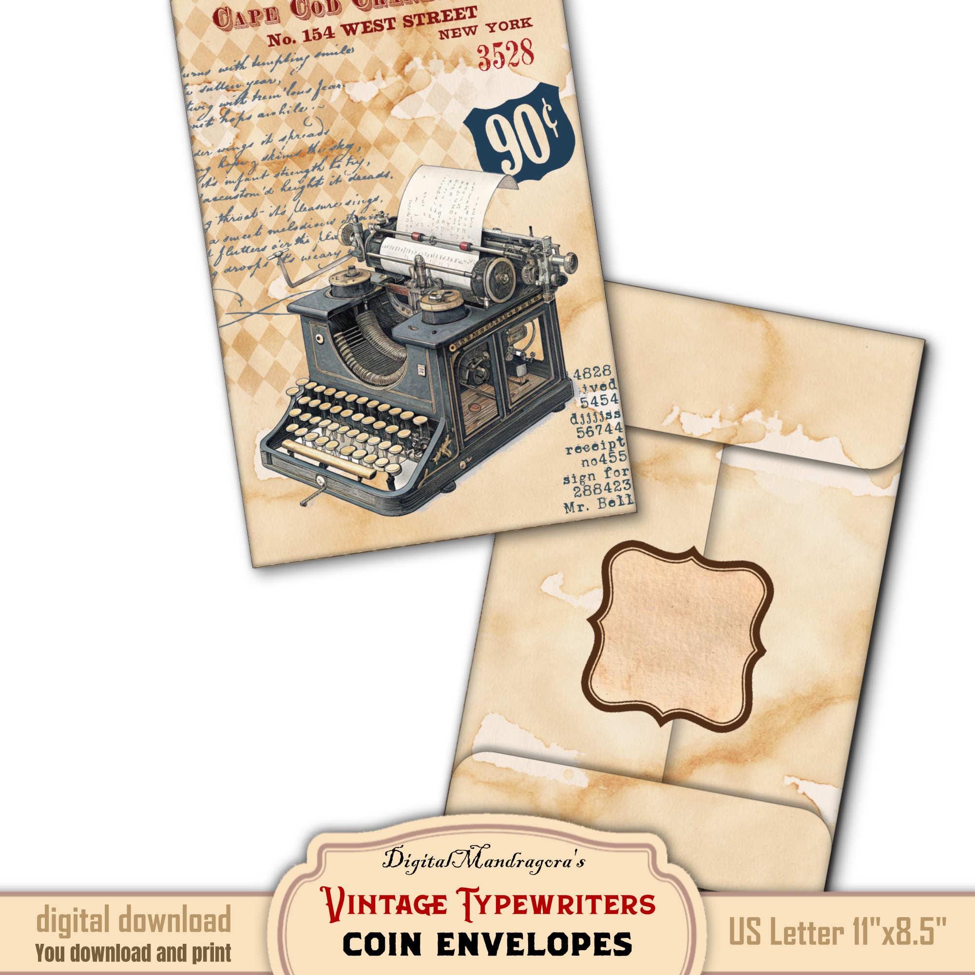 Vintage Typewriter Coin Envelopes: Printable Ephemera for Junk Journals ...