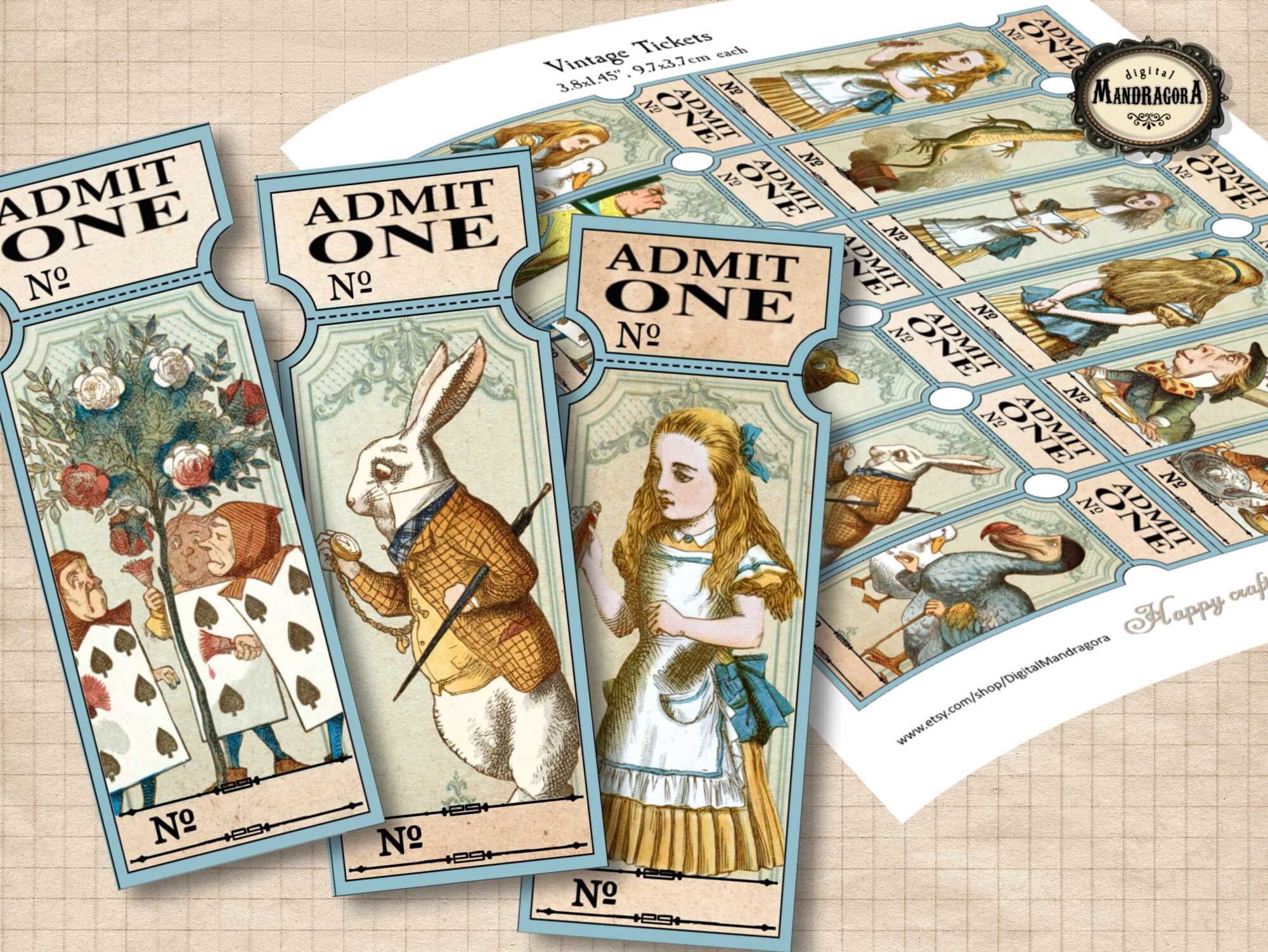 Alice in Wonderland Tea Party Tickets Tea Party Supplies - Etsy