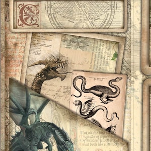 Ancient Dragons Junk Journal Kit, Dragons Scrapbooking, Dragons Folio ...