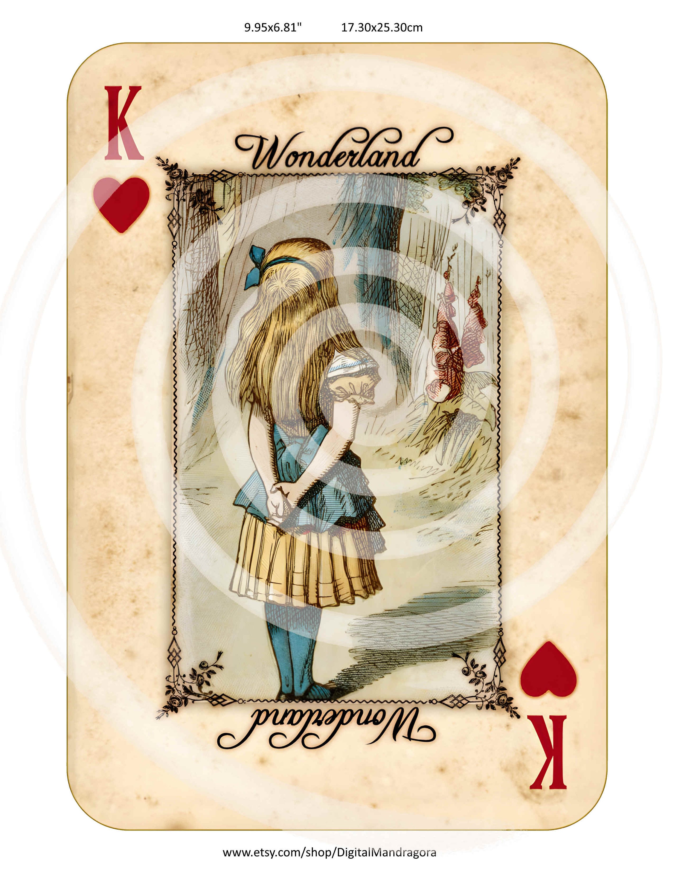 Alice in Wonderland Large Playing Cards Set of 4 Print for - Etsy Canada