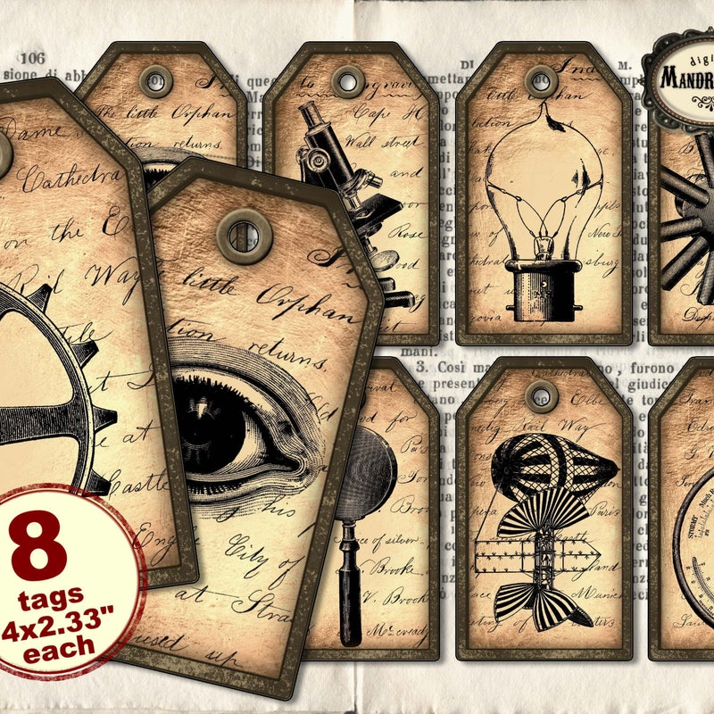 Steampunk Tags - Etsy