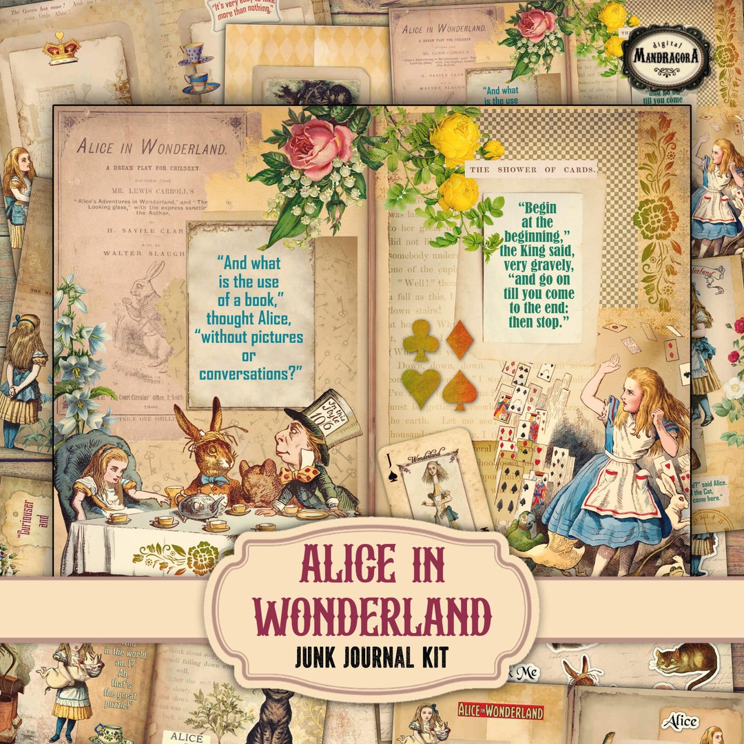 Alice in Wonderland Journal Kit, Printable Journal Supplies, Alice ...