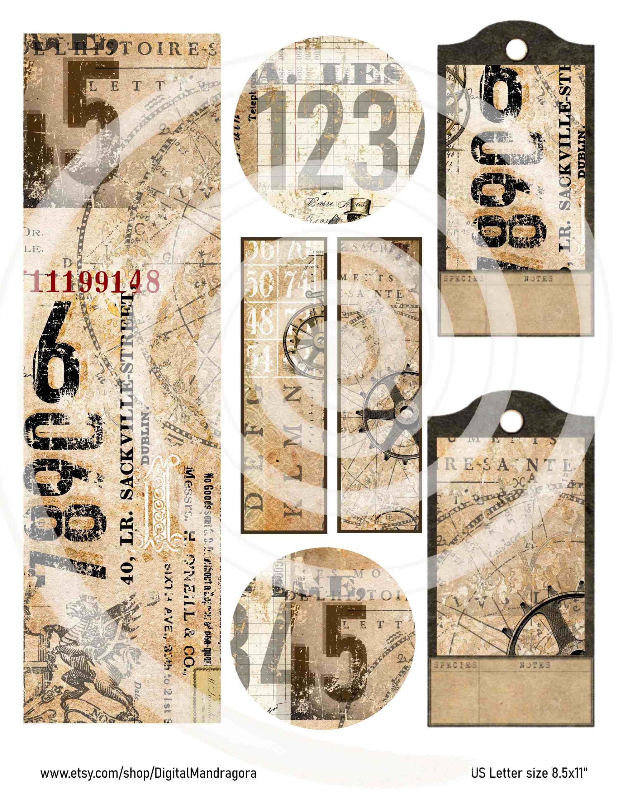 Steampunk Industrial Grunge Labels Steampunk Junk Journal | Etsy