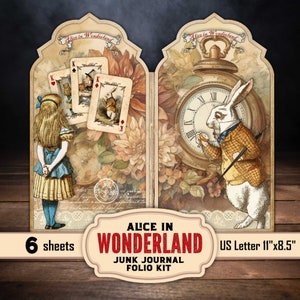 Alice in Wonderland Folio Kit, Whimsical Loaded Folder, Easy DIY Junk ...
