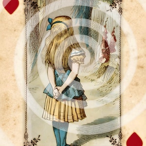 Alice in Wonderland Large Playing Cards, Set of 4, Print for Framing ...