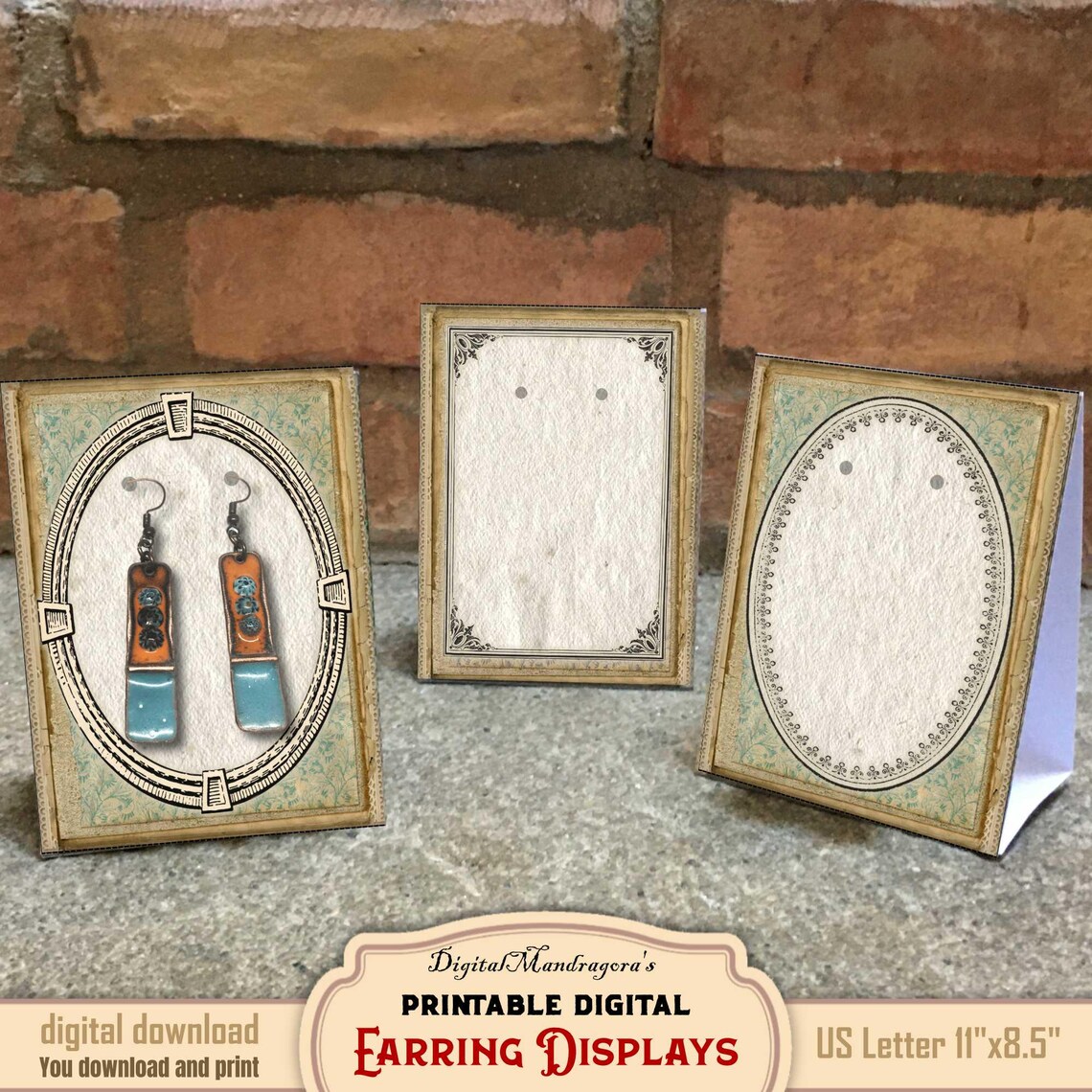 Printable Earring Display Stand: DIY Jewelry Organizer (instant ...