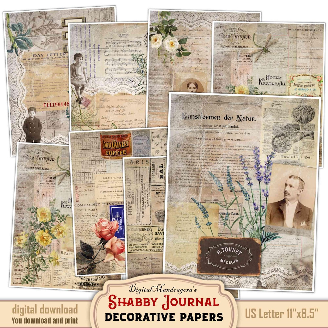 Vintage Ephemera Paper Pack: Scrapbooking, Decoupage (Digital Download ...
