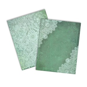 Grunge Green Lace Paper Pack, Vintage Green Lace Papers, Paper Lace ...
