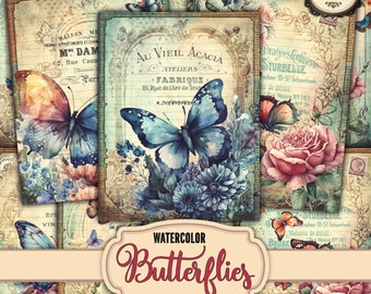 Cut and Collage Butterfly Ephemera for Junk Journaling, Digital ...