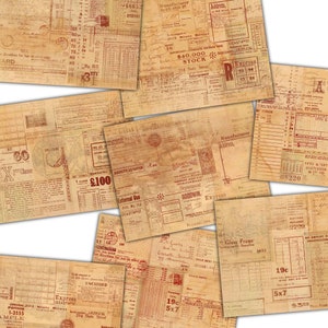 Vintage Grunge Printable Digital Ephemera Collage Paper Pack for Junk ...