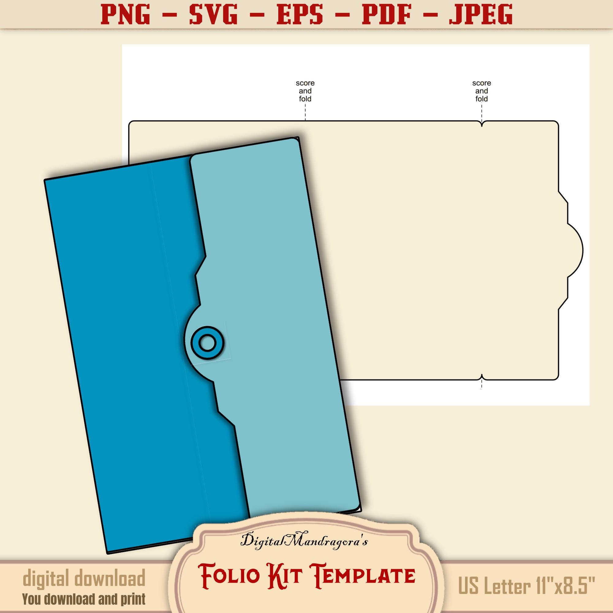 Blank Folio Template Kit: Cutting Machines Friendly Printable Junk ...