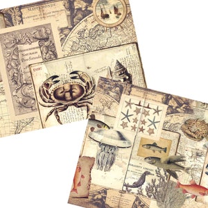 Nautical Maritime Scrapbooking Printable A4 Decorative Ephemera Collage ...
